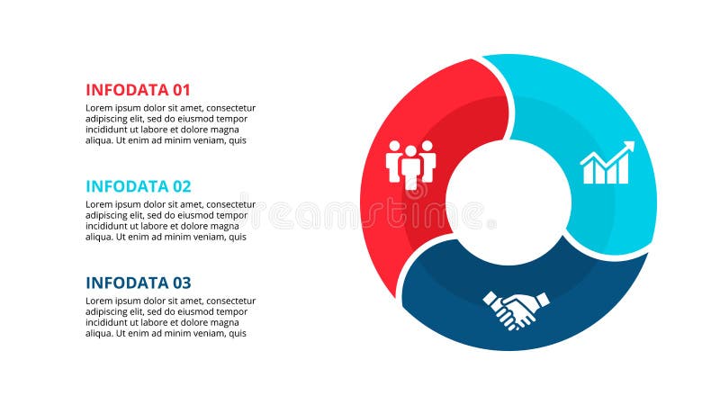 Vector Flat Circle Element for Infographic with 3 Options. Cycle ...