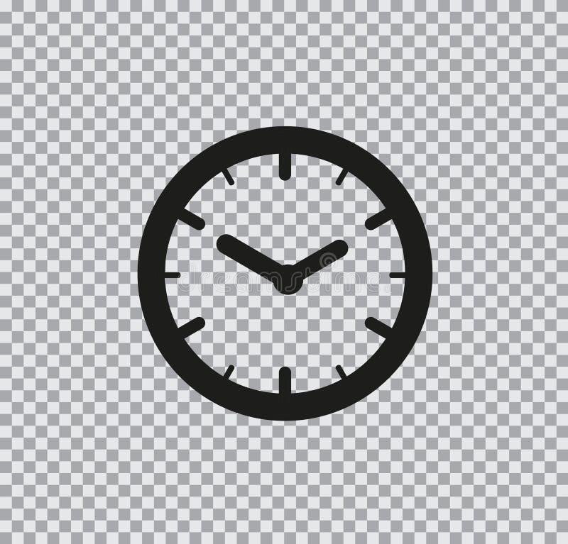 Vector Flat Clock Icon on Transparent Background Stock Vector ...