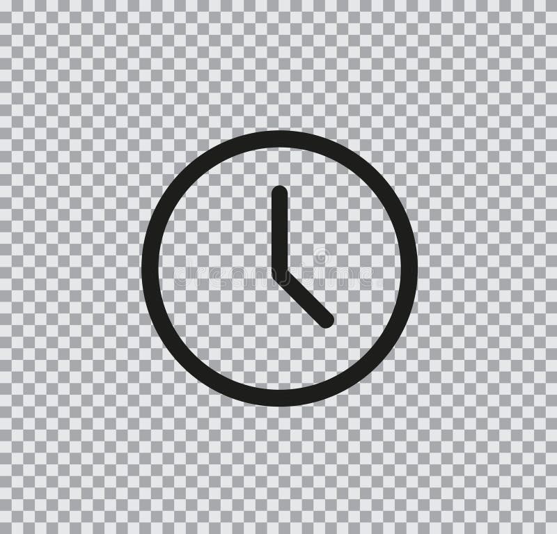 Vector Flat Clock Icon on Transparent Background Stock Illustration ...
