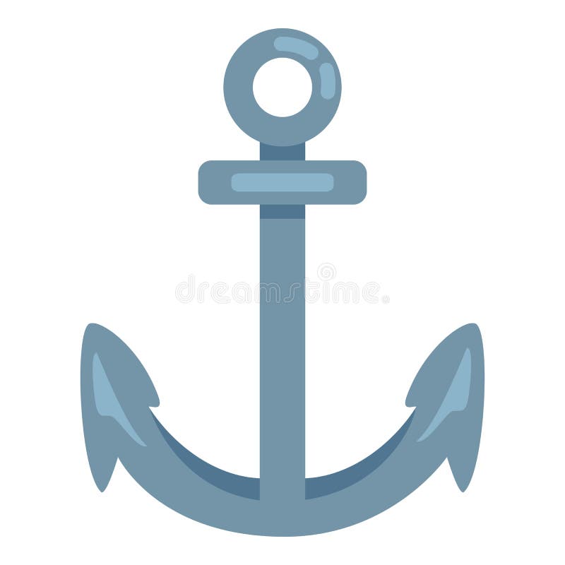 Vector Flat Color Anchor Icon Stock Vector - Illustration of blue ...
