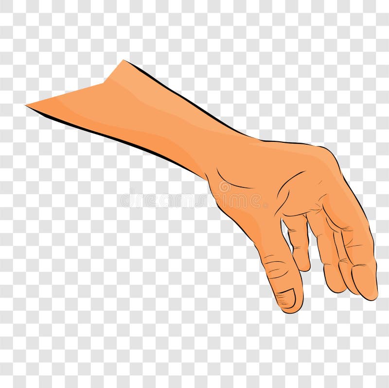 Sketch of Hand Give or Holding Golden Rupiah Coin, at Transparent ...