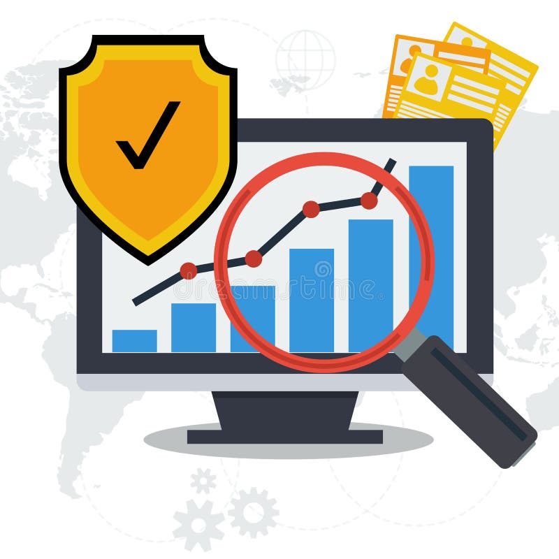 Data Security Concept - Paper and Online Stock Vector - Illustration of ...