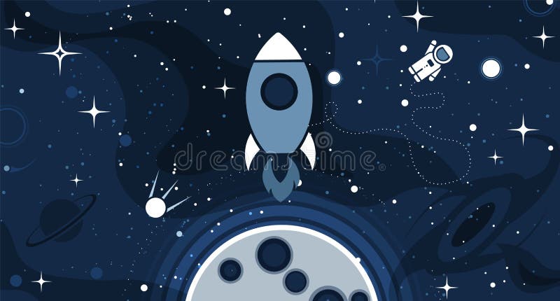 Vector Flat Cosmos Design Background Stock Vector - Illustration of ...