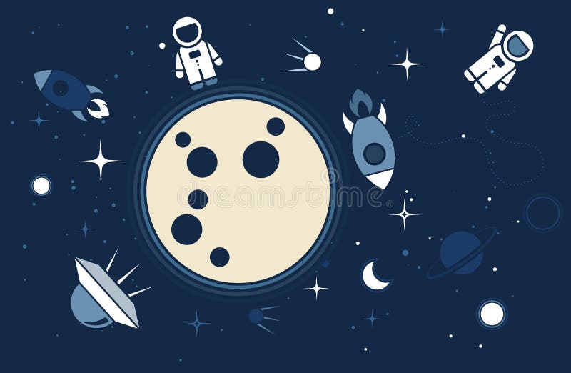 Vector Flat Cosmos Design Background Stock Vector - Illustration of ...