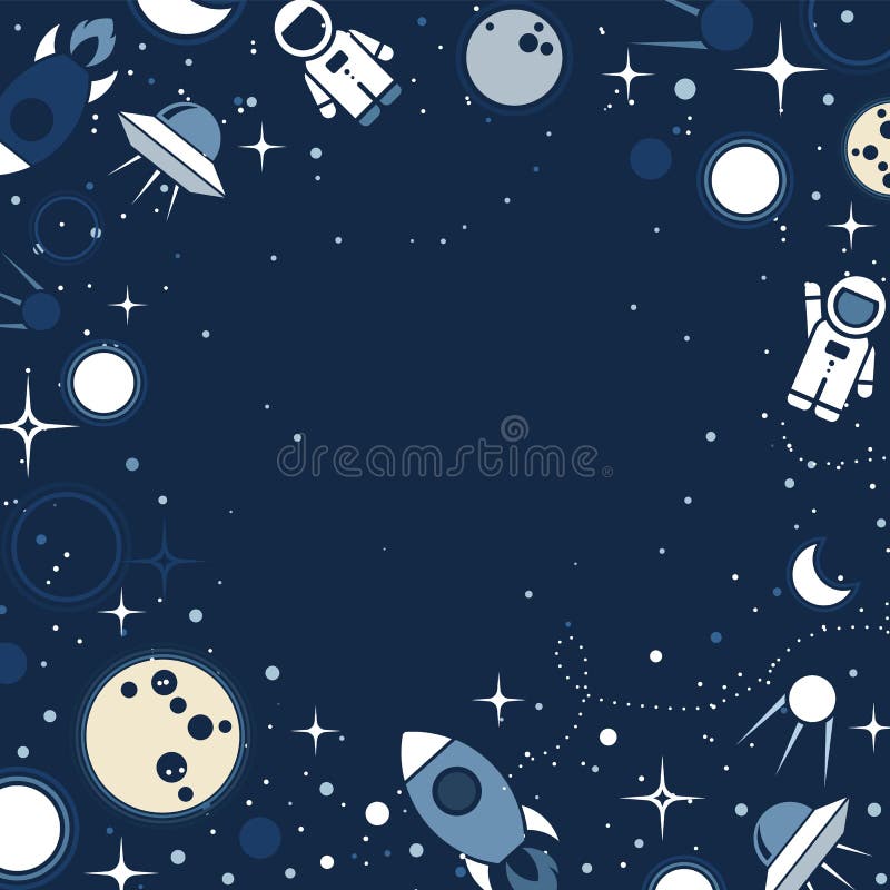 Vector Flat Cosmos Design Background Stock Vector - Illustration of ...