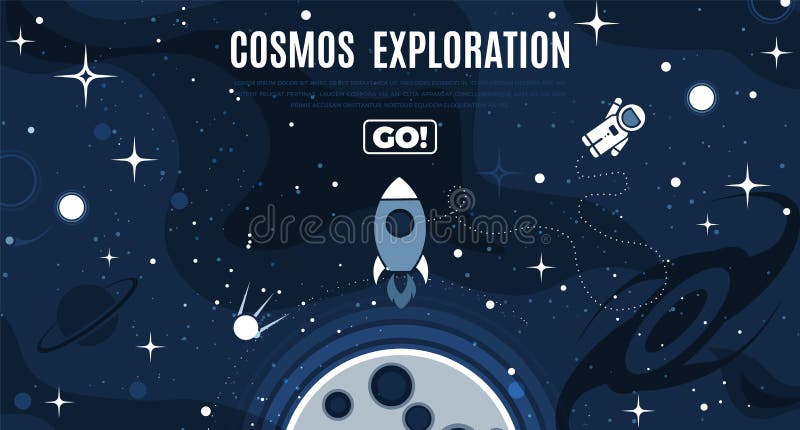 Vector Flat Cosmos Design Background Stock Vector - Illustration of ...