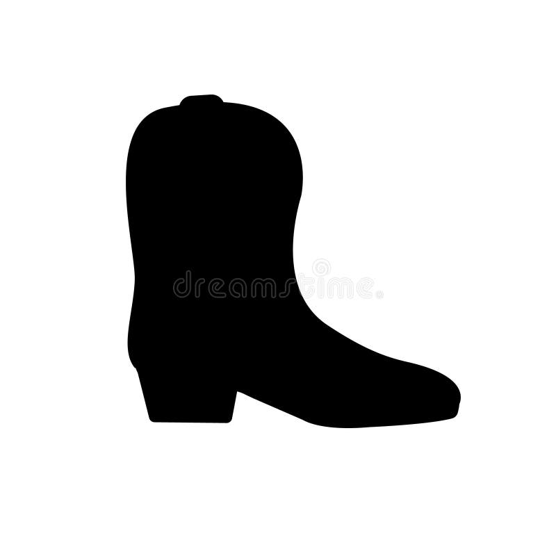 Vector Flat Cowboy Boot Silhouette Stock Illustration - Illustration of ...