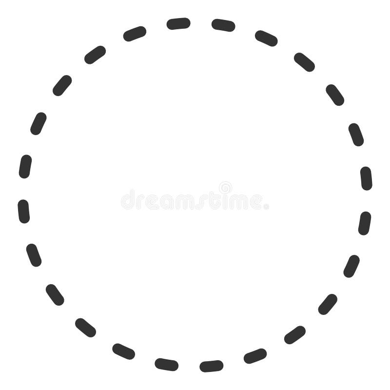 Vector Flat Dashed Circle Icon Stock Vector - Illustration of symbol ...