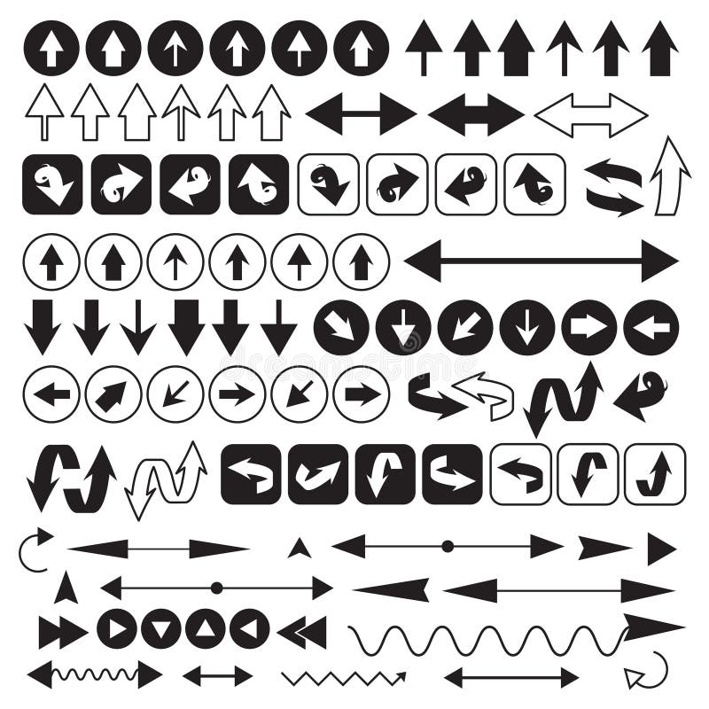 Vector Flat Design Arrows Set Stock Vector - Illustration of internet ...