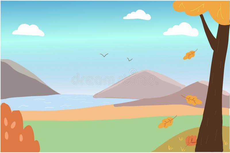 Vector Flat Design Art, Nature Landscape Background Design Stock Vector ... Vector Flat Design Art, Nature Landscape Background Design Stock Vector ...