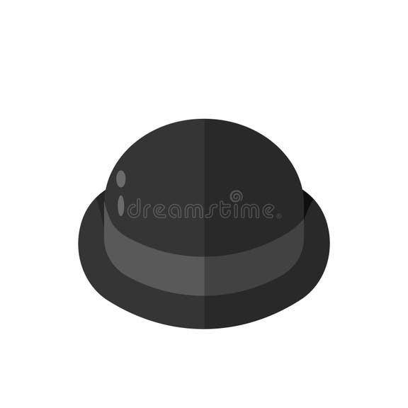 Vector Flat Design Bowler Hat Stock Vector - Illustration of vector ...