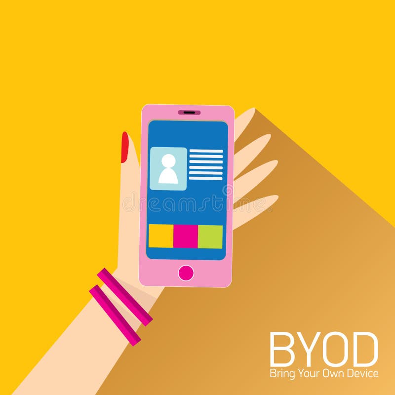 Vector Flat Design Concept of BYOD Stock Vector - Illustration of apps ...