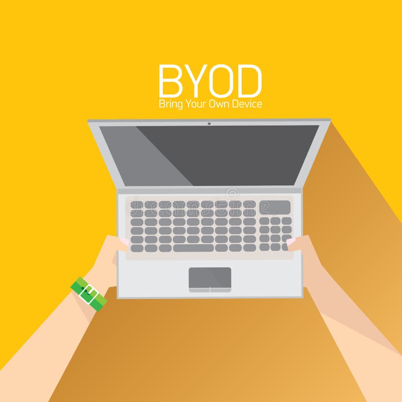 Vector Flat Design Concept of BYOD Stock Vector - Illustration of apps ...