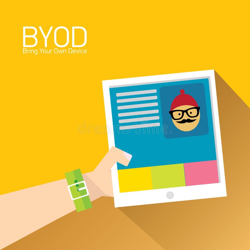 Vector Flat Design Concept of BYOD Stock Vector - Illustration of apps ...