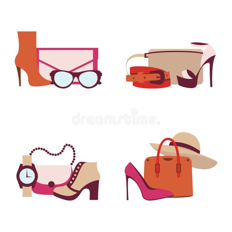 Vector Flat Design Concept of Fashion Look Stock Vector - Illustration ...