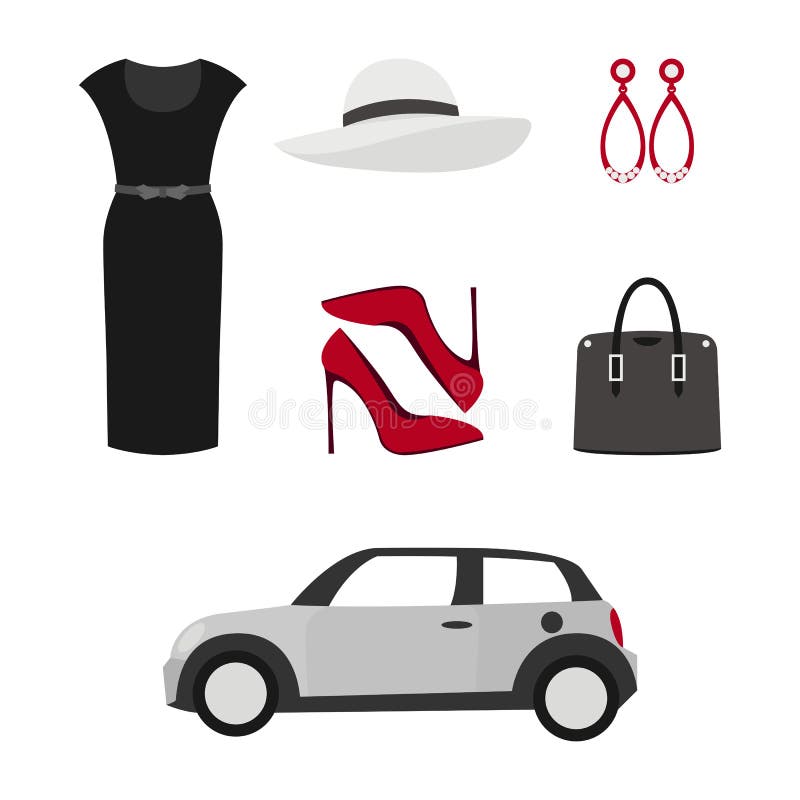 Vector Flat Design Concept of Fashion Look Stock Vector - Illustration ...