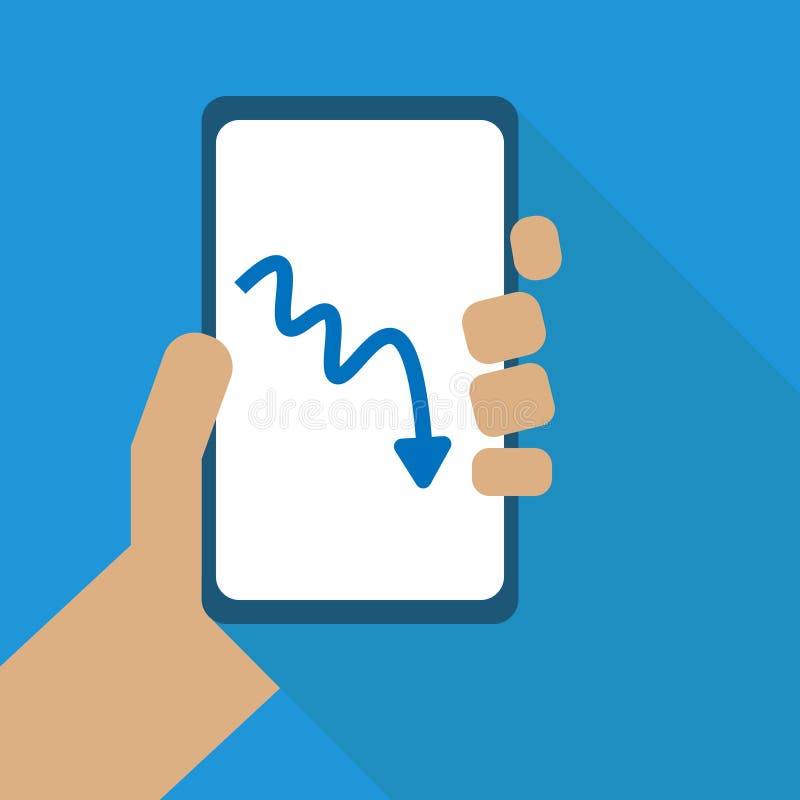 Vector. Flat Design. Declining a Graph. Stock Vector - Illustration of ...