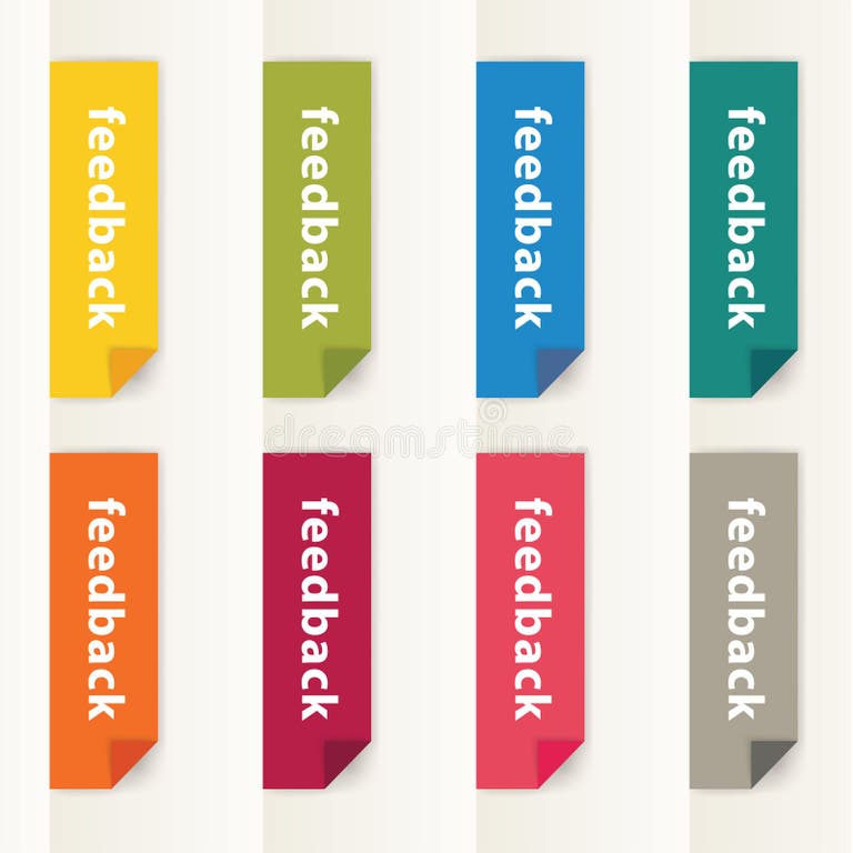 Vector Flat Design Feedback Buttons. Modern Feedback Buttons in Stock ...