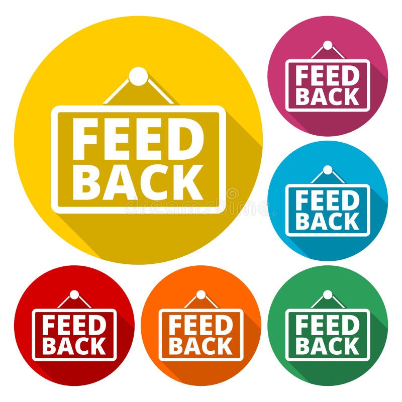 Feedback Sticker Sign Icon Isolated on White Background Stock Vector ...