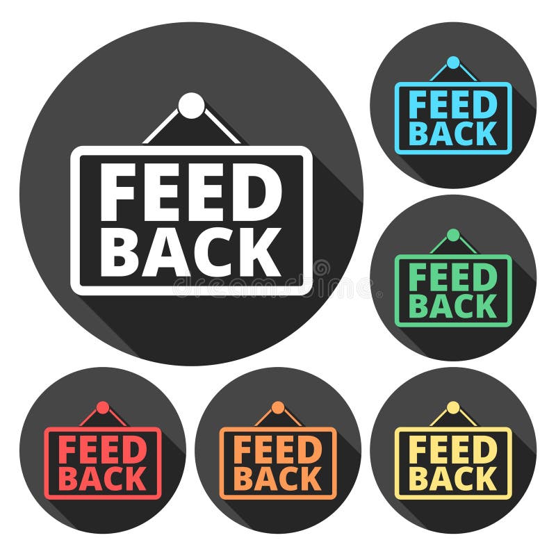 Vector Flat Design Feedback Icons Stock Vector - Illustration of corner ...