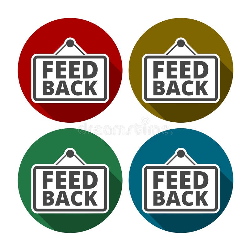 Vector Flat Design Feedback Icons Stock Vector - Illustration of layout ...