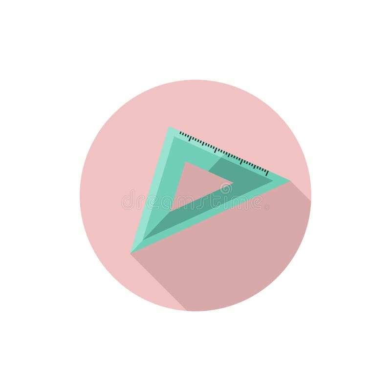 Vector Flat Design Icon Triangle Ruler Stock Vector - Illustration of ...