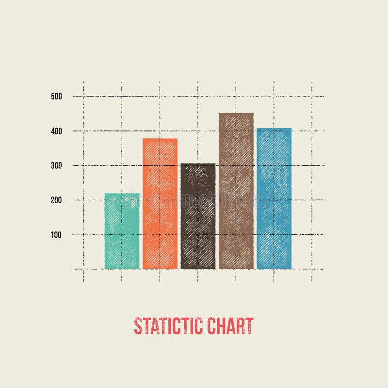Vector Flat Design Infographics Statistics Bar Graph - Grunge Re Stock ...