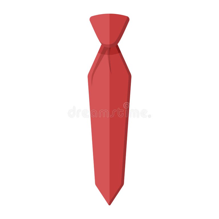 Vector Flat Design Red Tie stock vector. Illustration of collar - 231668151