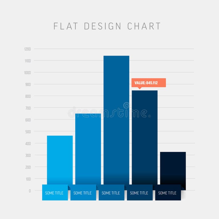 Vector Flat Design Statistics Blue Columns Graph Infographic Stock ...