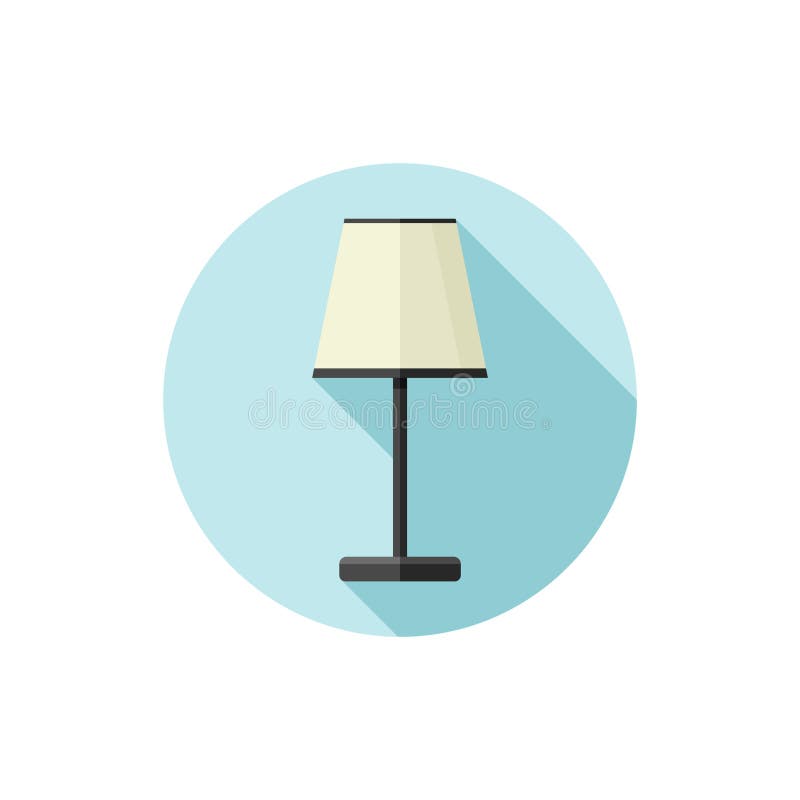 Vector Flat Design Table Lamp Icon Stock Vector - Illustration of decor ...