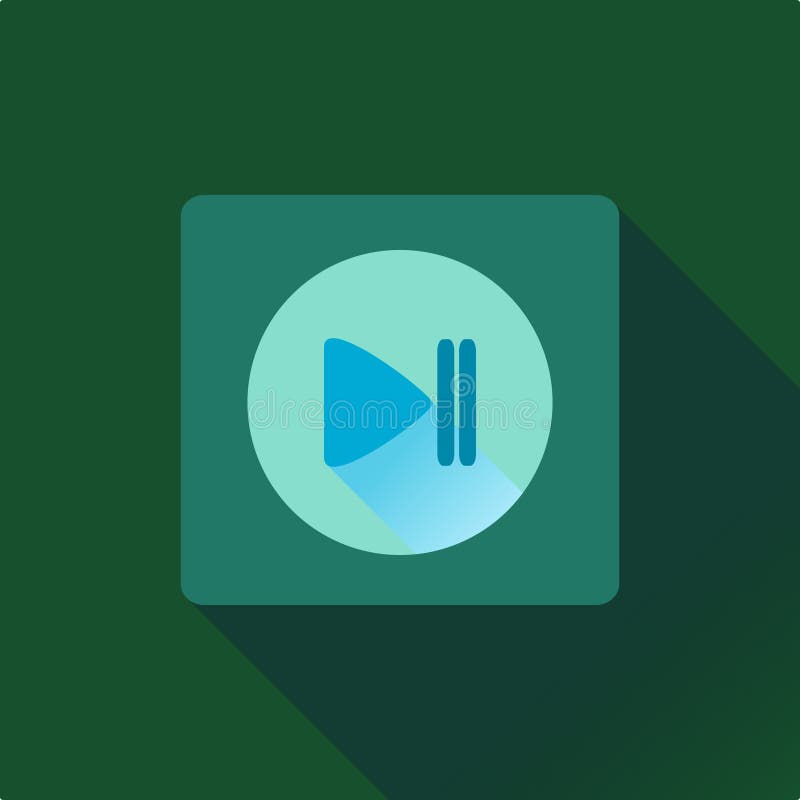 Vector Flat Design Video Icon with Green Background Stock Vector ...