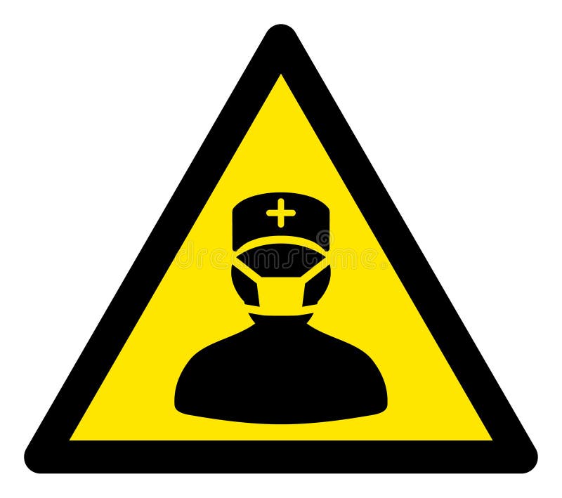 Vector Flat Doctor Warning Icon Stock Vector - Illustration of alert ...