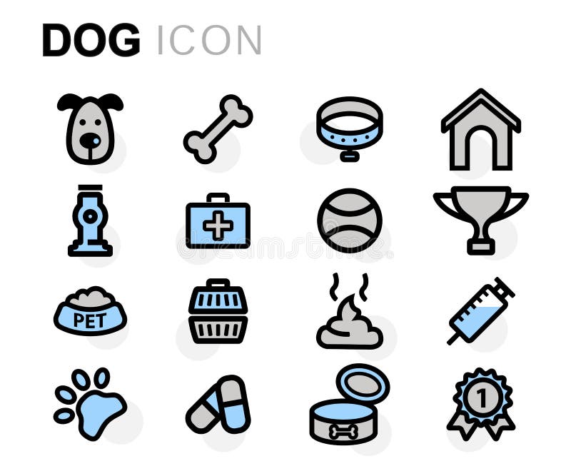 Vector flat dog icons set stock vector. Illustration of pets - 81889459