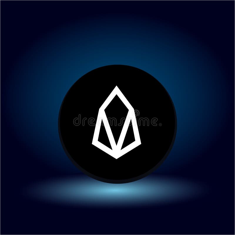 Vector Flat EOS Token Symbol on Blue Background Editorial Photo ...