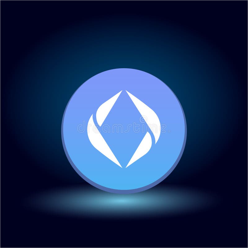 Vector Flat Ethereum Name Service Token Symbol on Blue Background ...