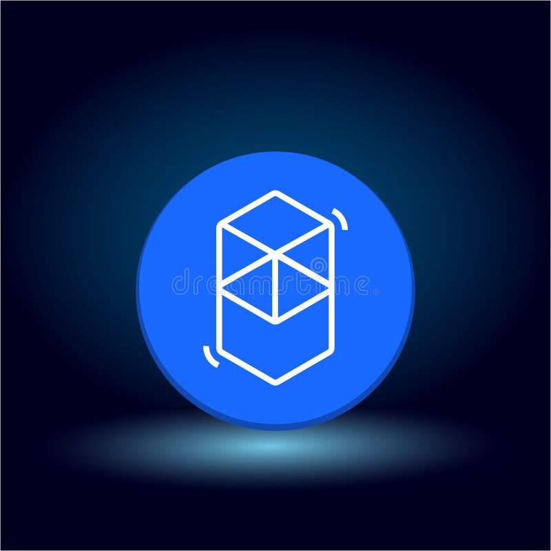 Vector Flat Fantom FTM Token Symbol on Blue Background Editorial Image ...