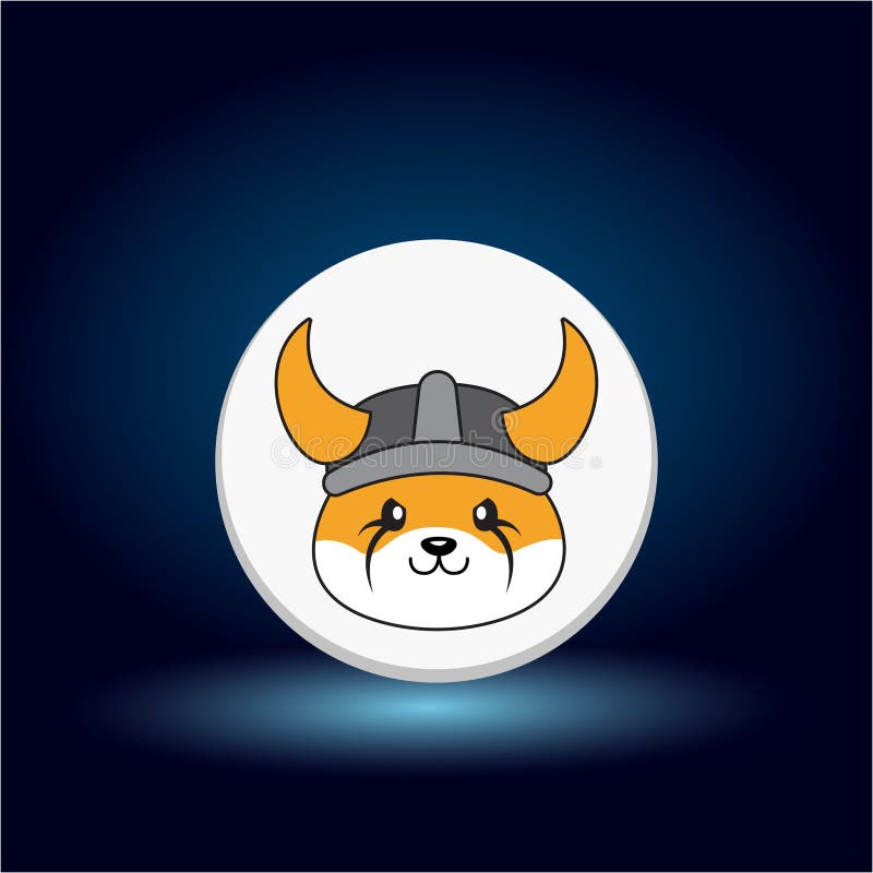 Vector Flat FLOKI Token Symbol on Blue Background Editorial Photo ...