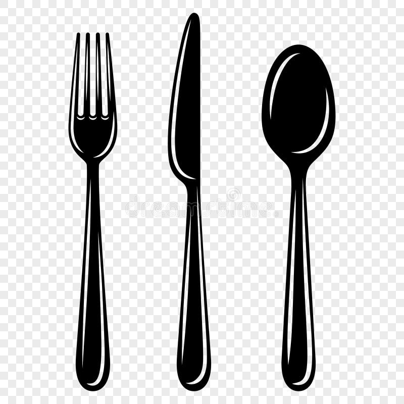 Vector Flat Fork, Knife and Spoon Icon Set, Cutlery, Isolated on White Background Stock ...