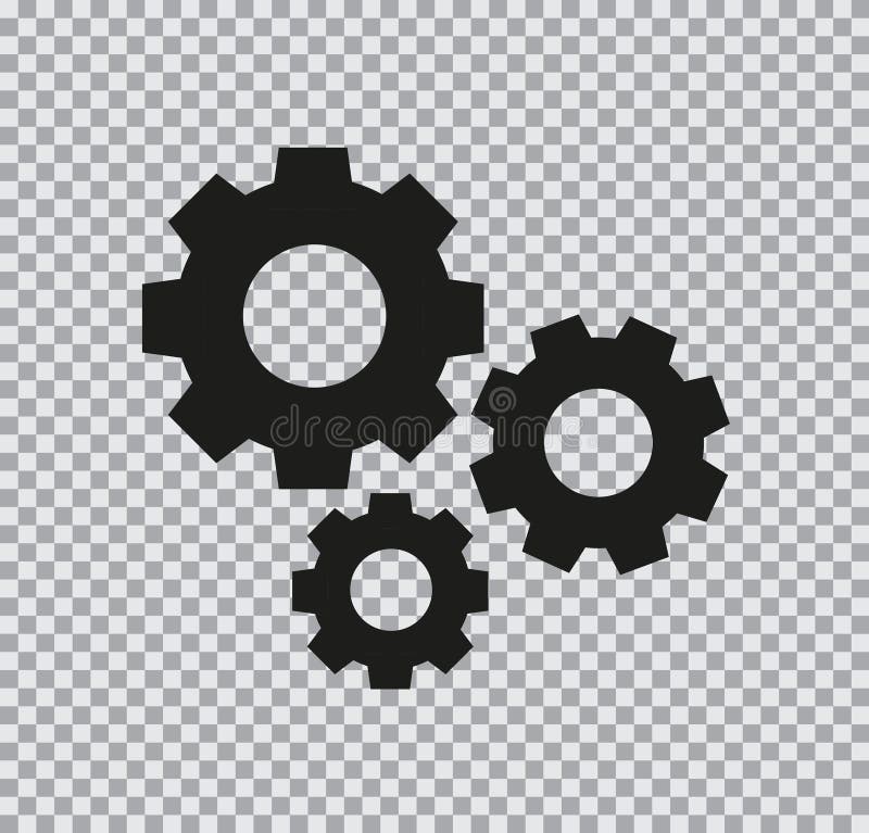 Vector Flat Gear Icon on Transparent Background Stock Vector ...