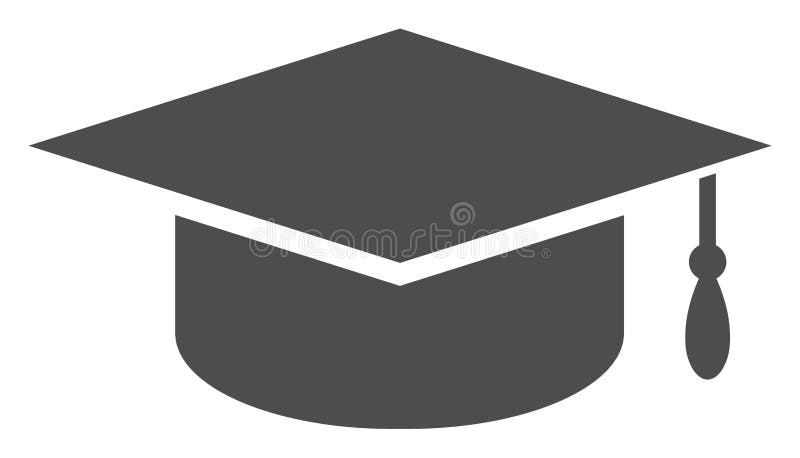 Vector Flat Graduation Cap Icon Stock Vector - Illustration of glyph ...