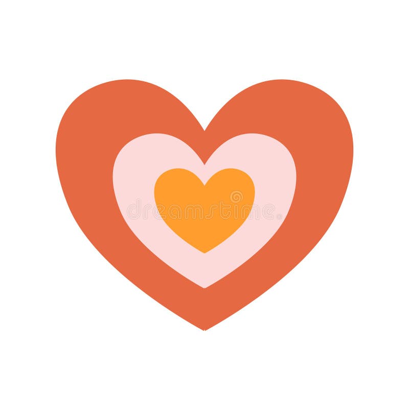 Vector flat groovy heart stock vector. Illustration of happy - 268745817