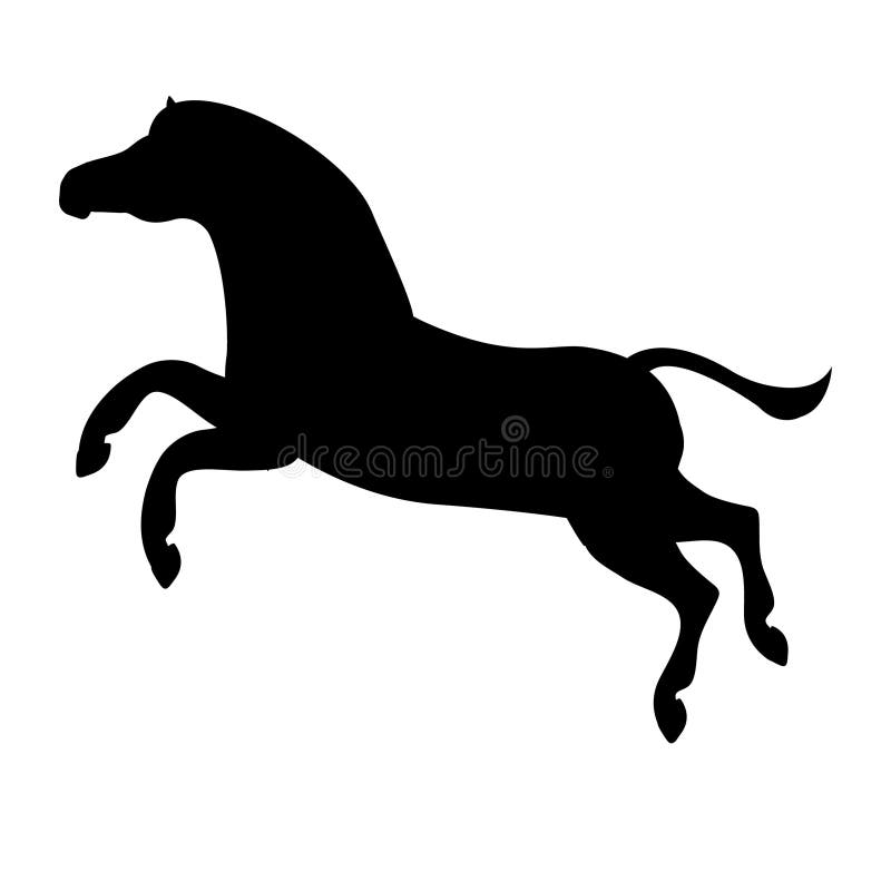 Vector Flat Hand Drawn Jumping Zebra Silhouette Stock Vector ...