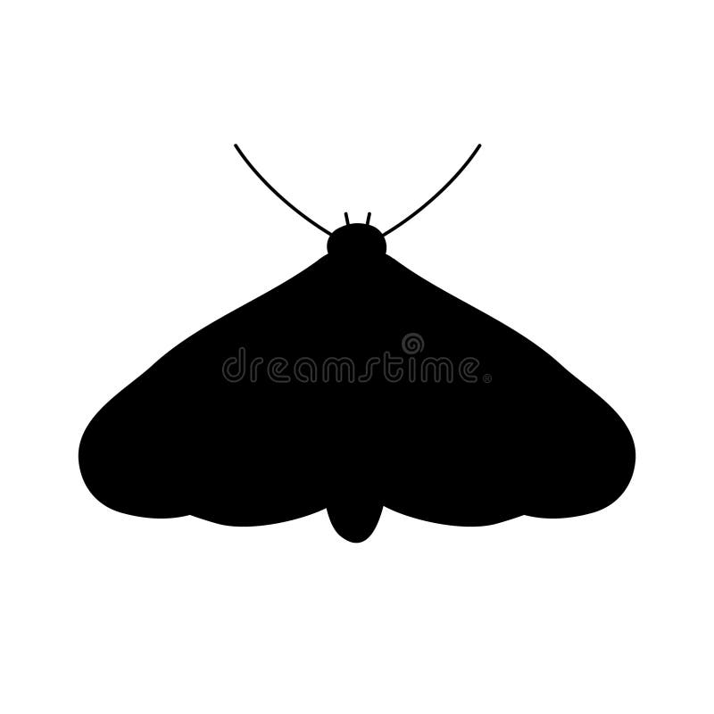 Vector Flat Hand Drawn Moth Silhouette Stock Vector - Illustration of ...