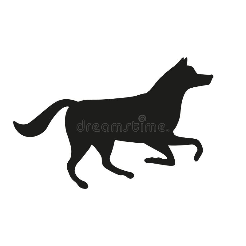 Siberian Husky Dog Vector Silhouette Art Illustration Stock ...
