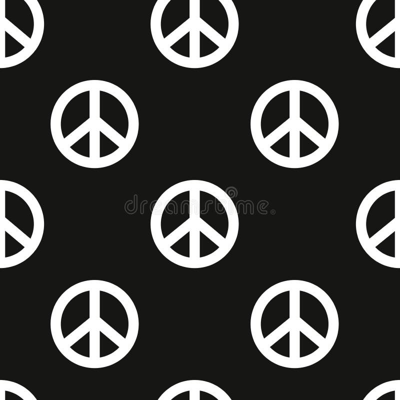 Vector Flat Hand Drawn Seamless Pattern with Pacific, Peace Symbol ...