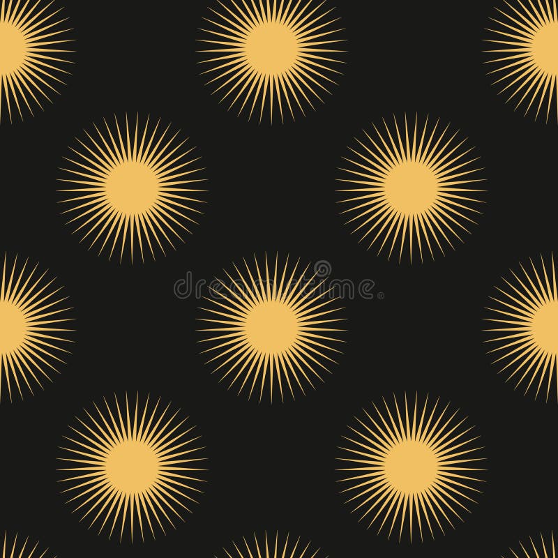 Vector Flat Hand Drawn Seamless Pattern with Star, Sun. Flat Vector ...