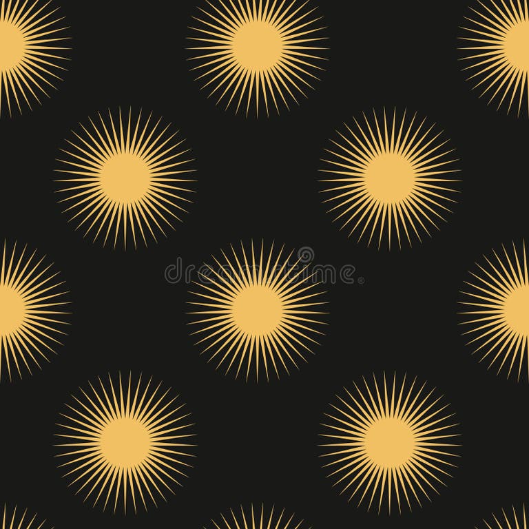 Vector Flat Hand Drawn Seamless Pattern with Star, Sun. Flat Vector ...