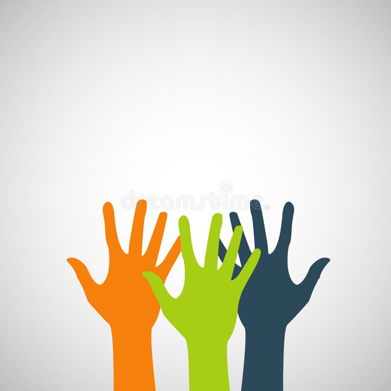 Vector Flat Hands Icon Color Abstraction Eps Stock Vector ...