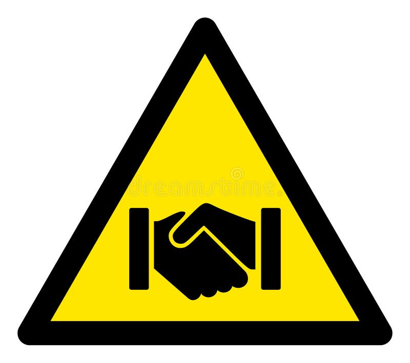 Vector Flat Handshake Warning Icon Stock Vector - Illustration of flat ...