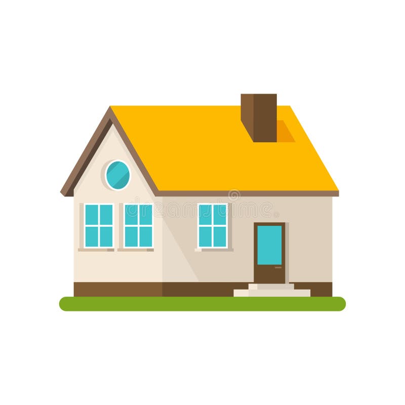 Vector Flat House Apartment Building. Flat Cartoon Small House Icon ...